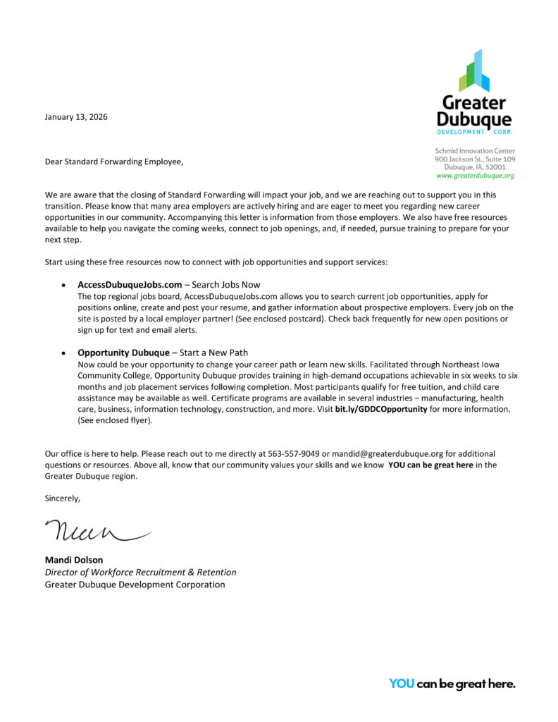 Opportunities – Standard Forwarding Closure – The American Job Center ...